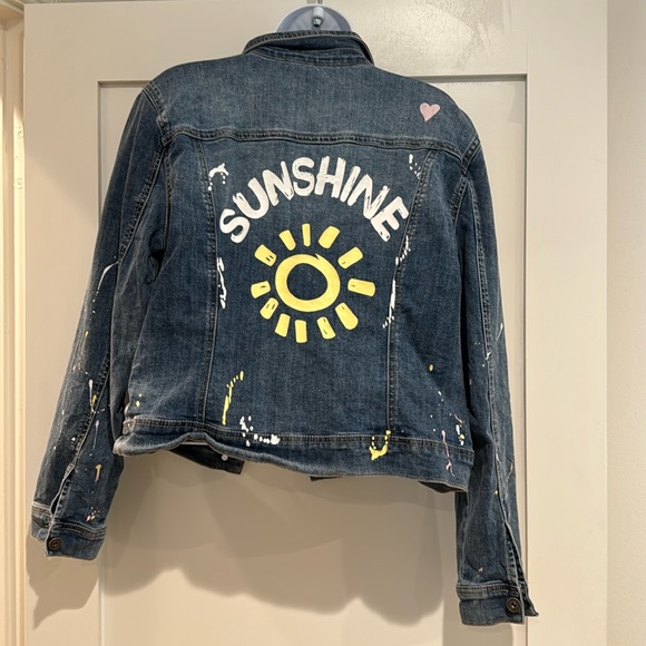 CHARLIE B | Jackets & Coats | Charlie B Paint Splatter Denim Jacket ...